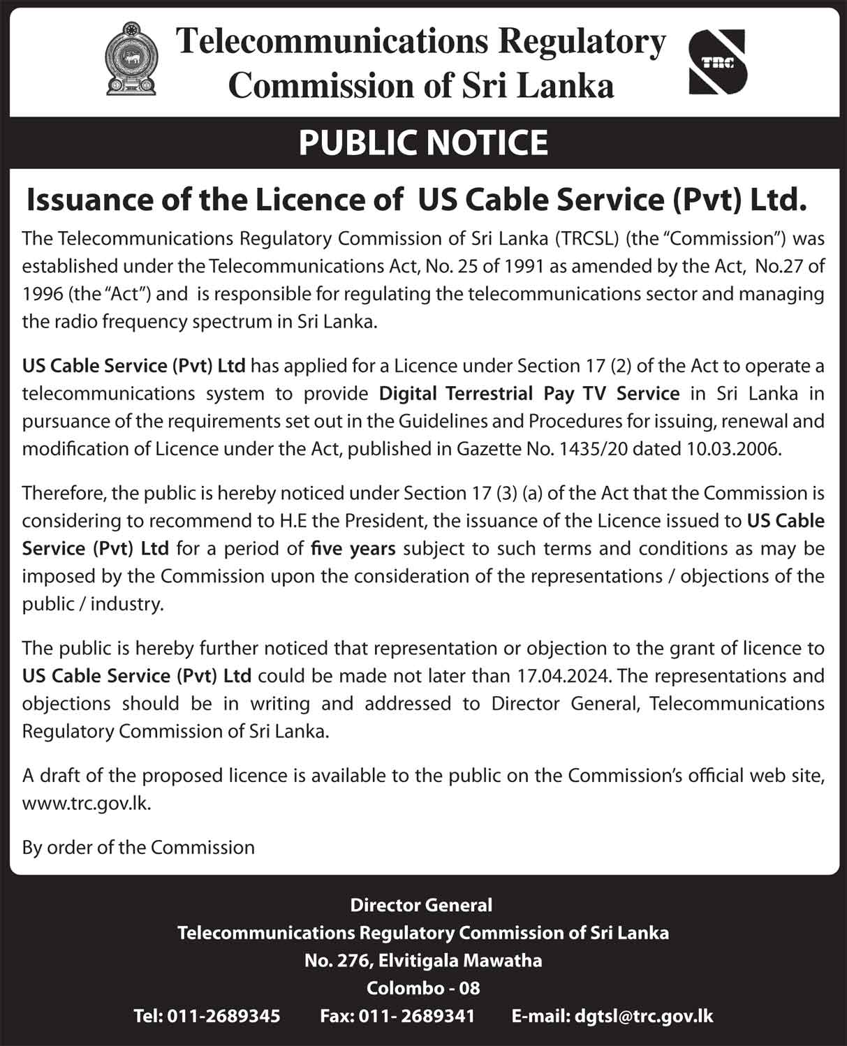 Press Room : Telecommunications Regulatory Commission of Sri Lanka